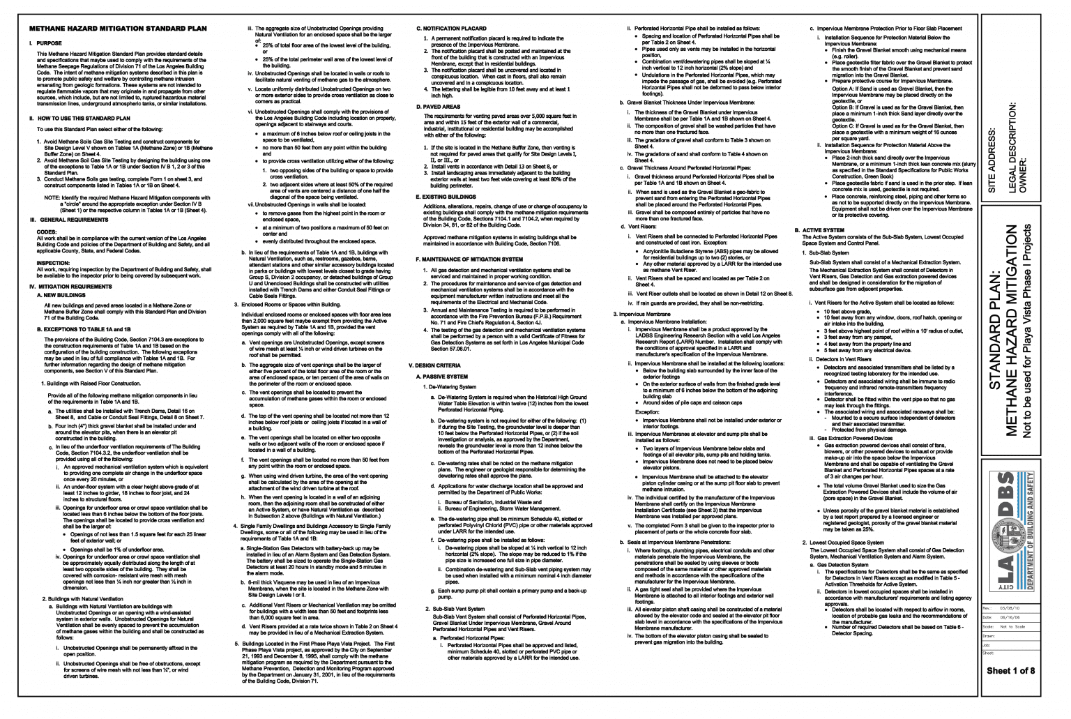 City of Los Angeles Methane Mitigation Standards LADBS Plan Page 1 ...